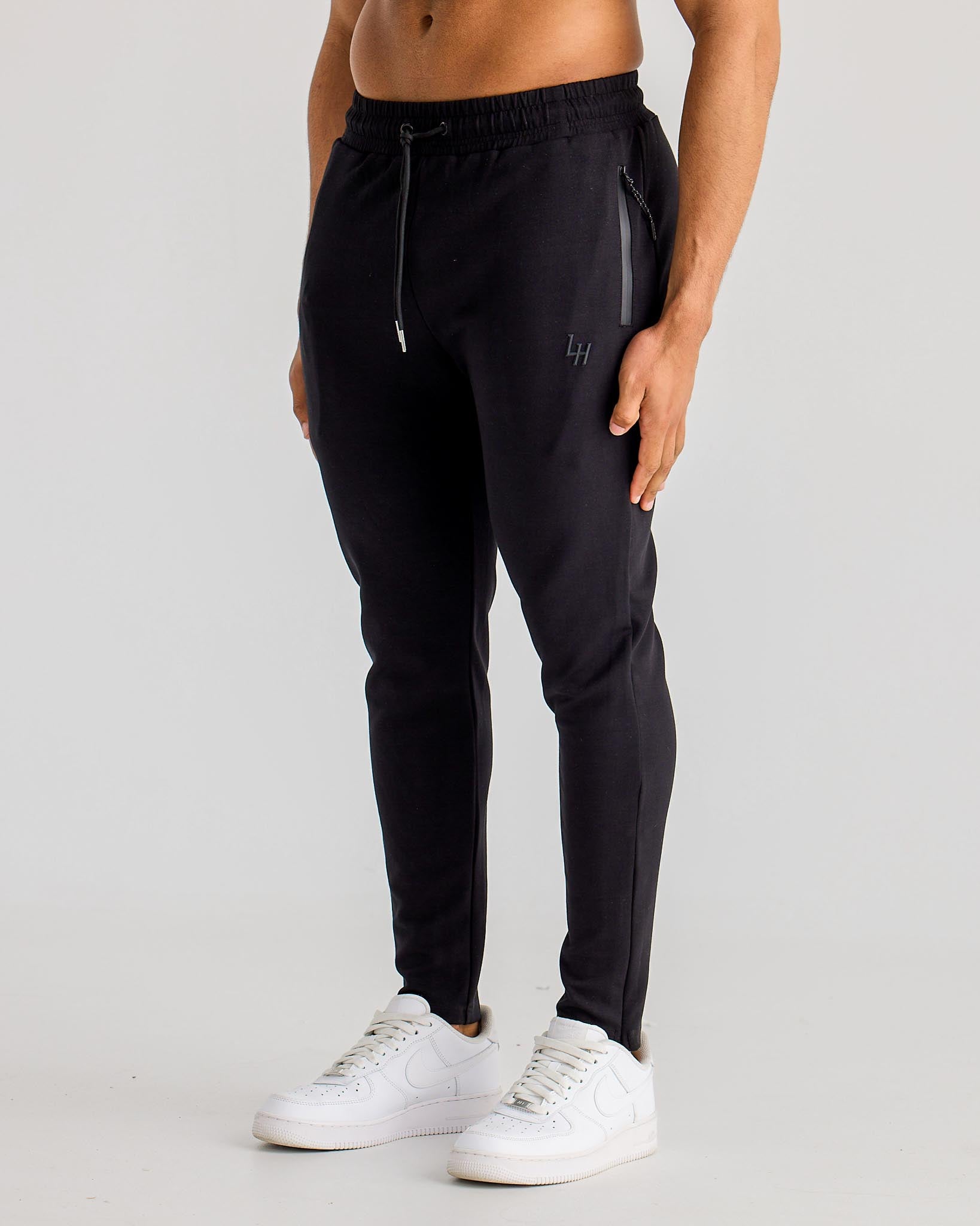 Black Stretch Track Pants | Track Pants For Men | La Haute